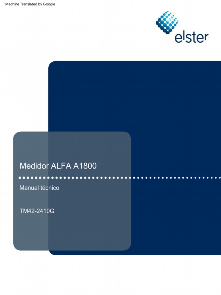 Manual Elster A1800 TM422410 G | PDF | Relé | Electrónica