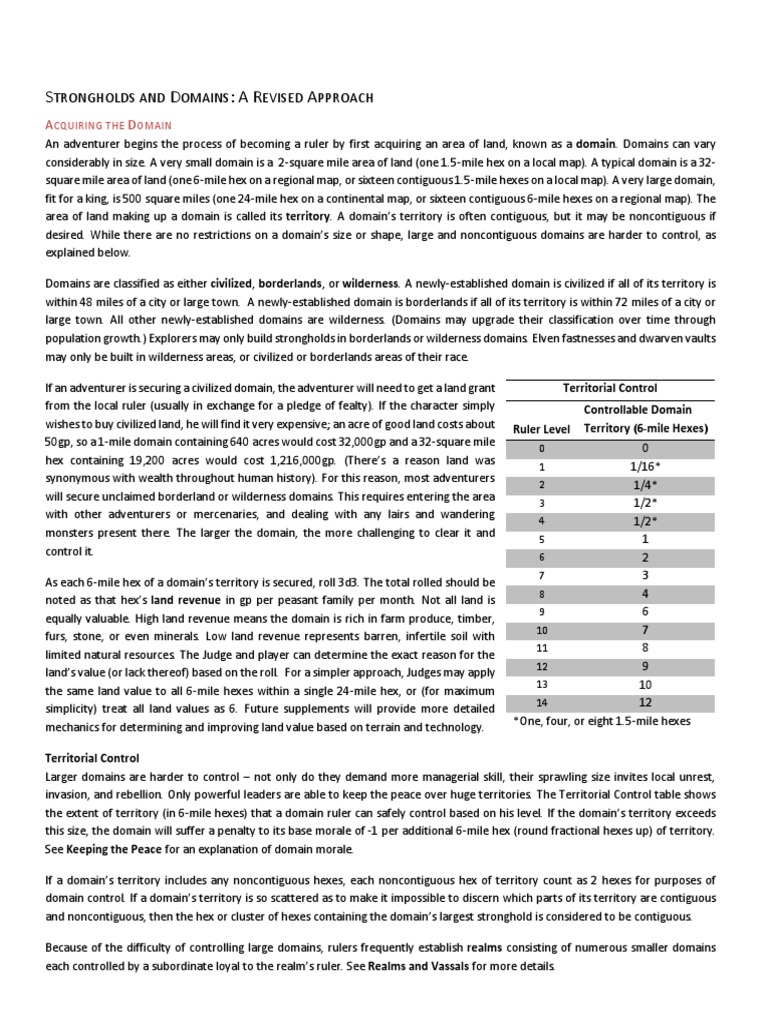 Strongholds and Domains - A Revised Approach | PDF | Taxes | Nobility