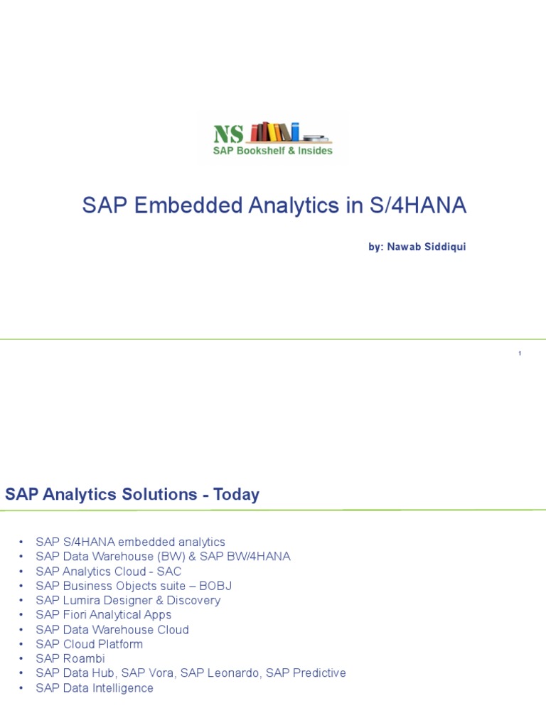 SAP Embedded Analytics | PDF | Analytics | Performance Indicator