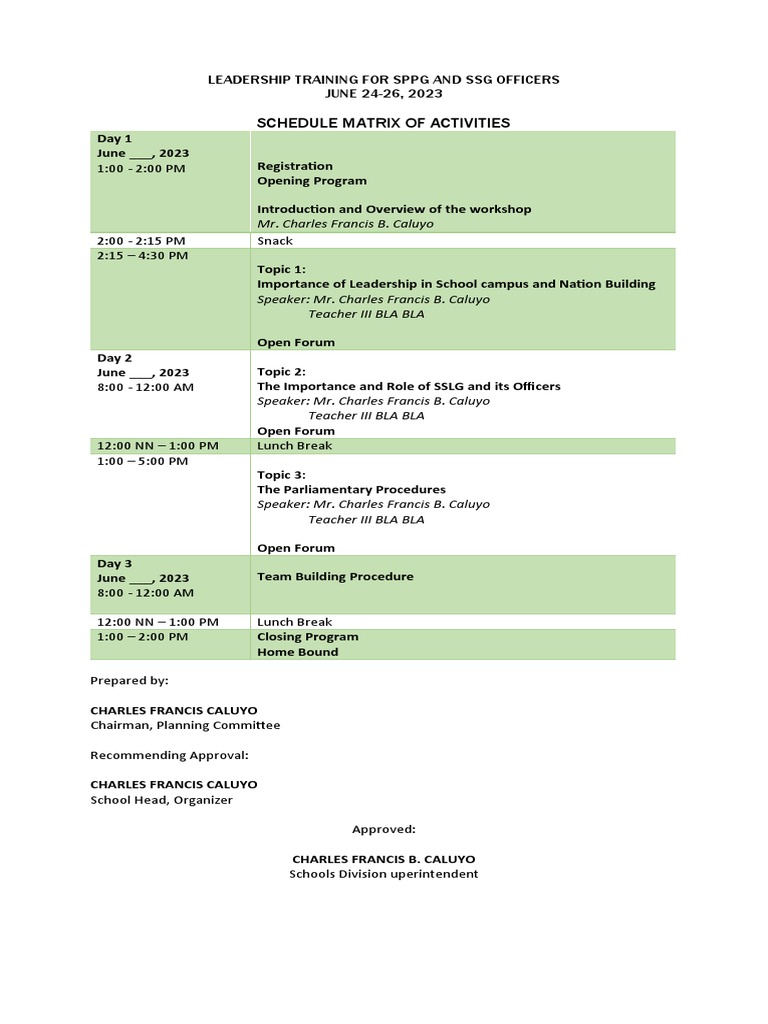 Leadership Training For SPPG and SSG Officers | PDF