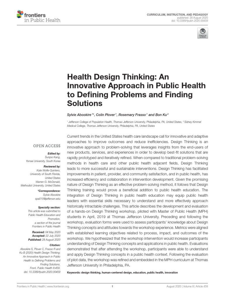 Health_Design_Thinking_An_Innovative_Approach_in_P | PDF | Design ...
