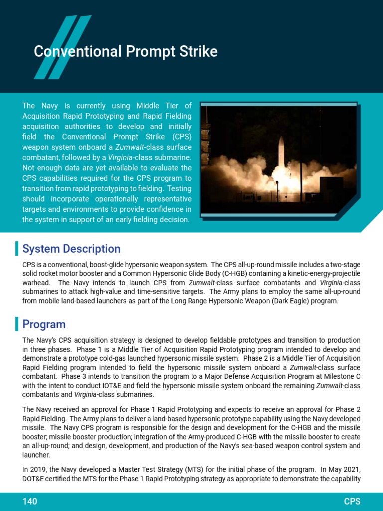 (1 Convemtional Prompt Strike (CPS) (2021) | PDF | Military Technology ...