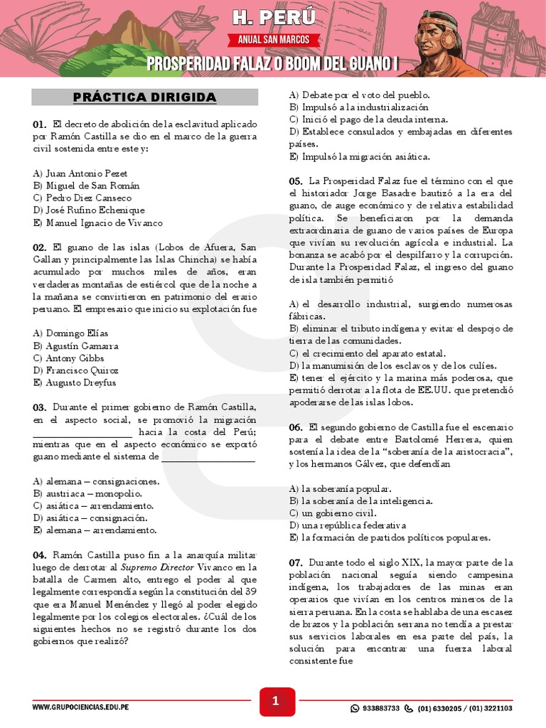 Prosperidad Falaz y Guano en Perú | PDF | Perú | Esclavitud