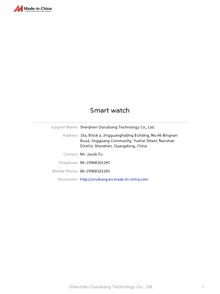 Smart Watch | PDF | Smartwatch | Watch