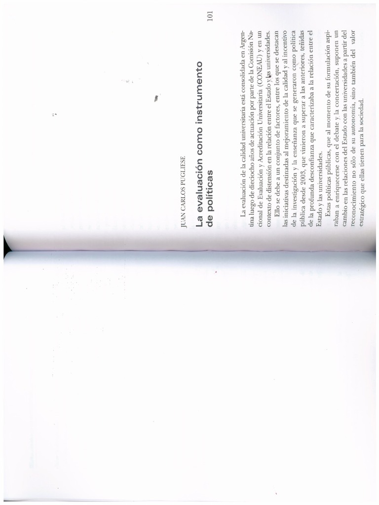 La Evaluacion Como Instrumento de Politicas - Pugliese Módulo 5 | PDF
