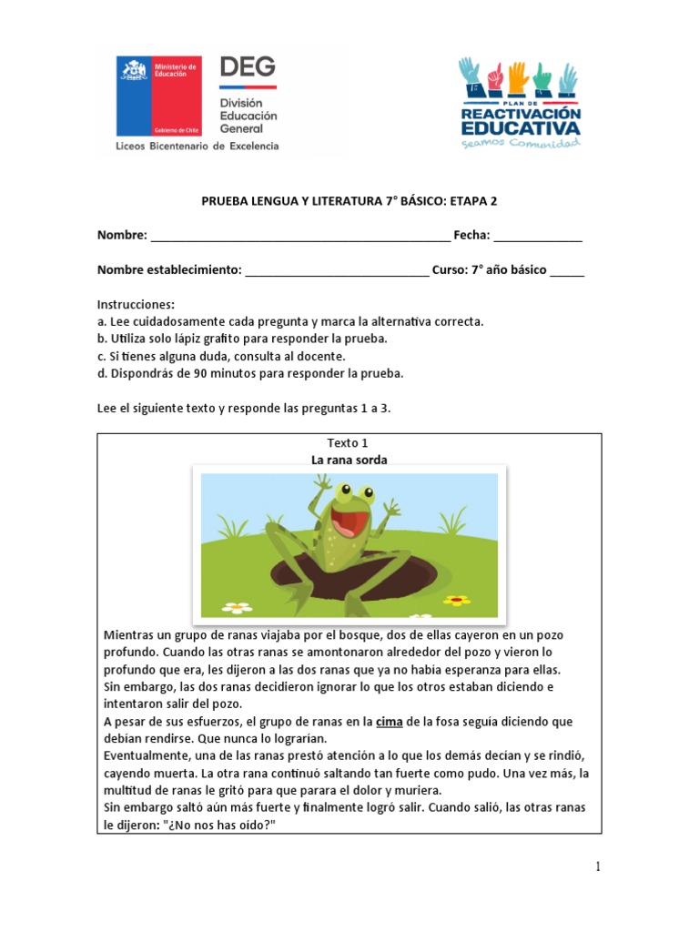 LEN E2 Evaluacioìn-7B | PDF | Autor | Narración