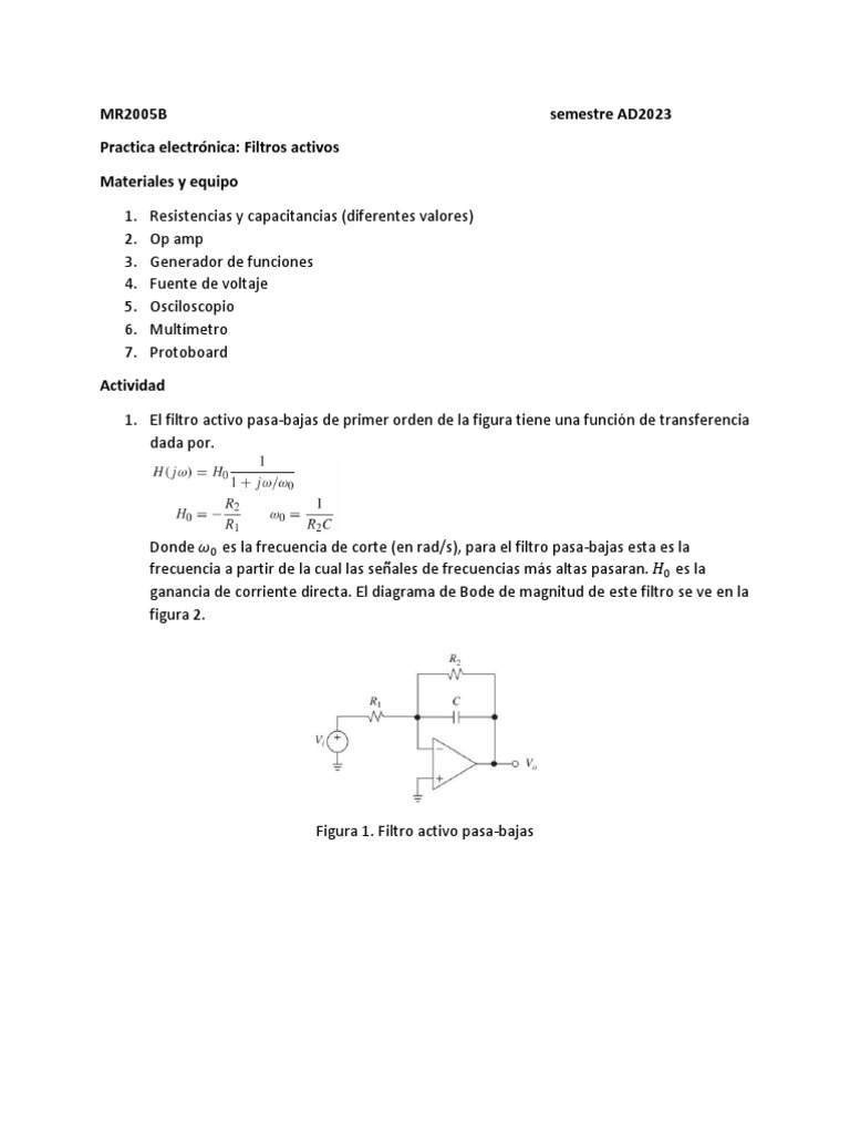 Lab3 Active Filters Pdf Filtro Electronico Decibel