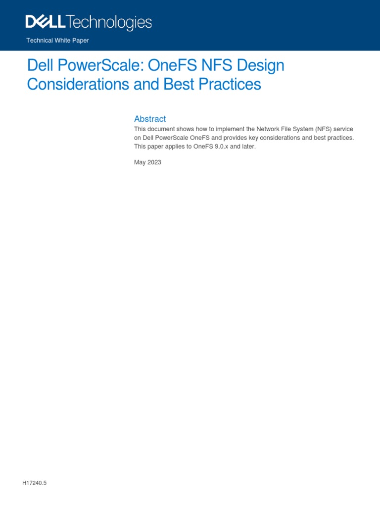 h17240 WP Isilon Onefs Nfs Design Considerations BP | PDF | Active Directory | Port (Computer ...