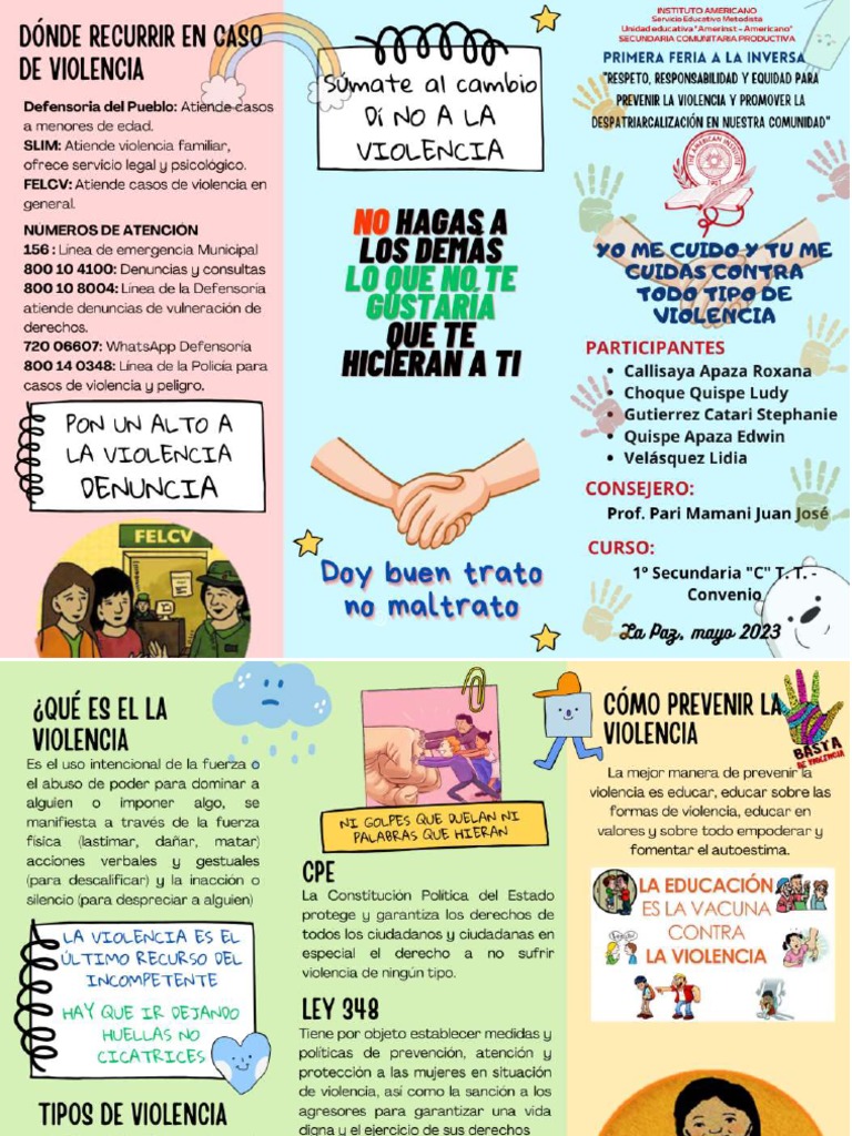Triptico No A La Violencia | PDF
