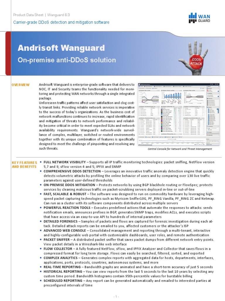 Andrisoft Wanguard v63 Flyer | PDF | Denial Of Service Attack | Computer Network
