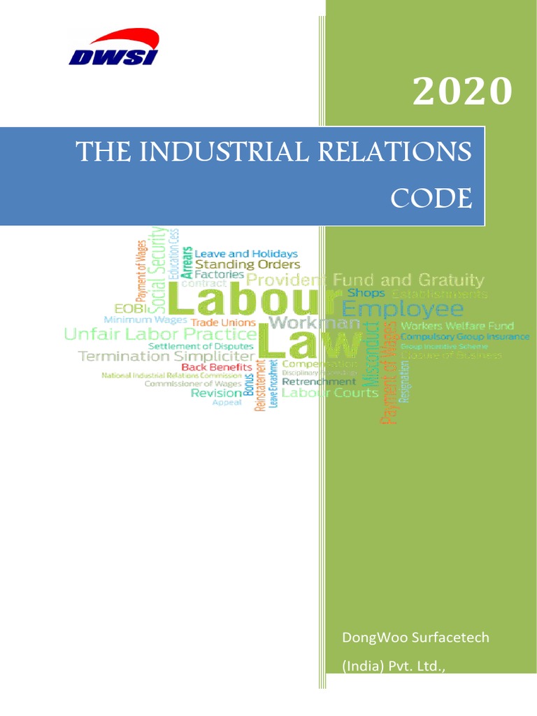The Industrial Relations Code: Dongwoo Surfacetech (India) Pvt. LTD ...