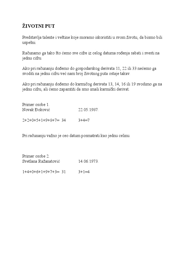 01.zivotni Put | PDF