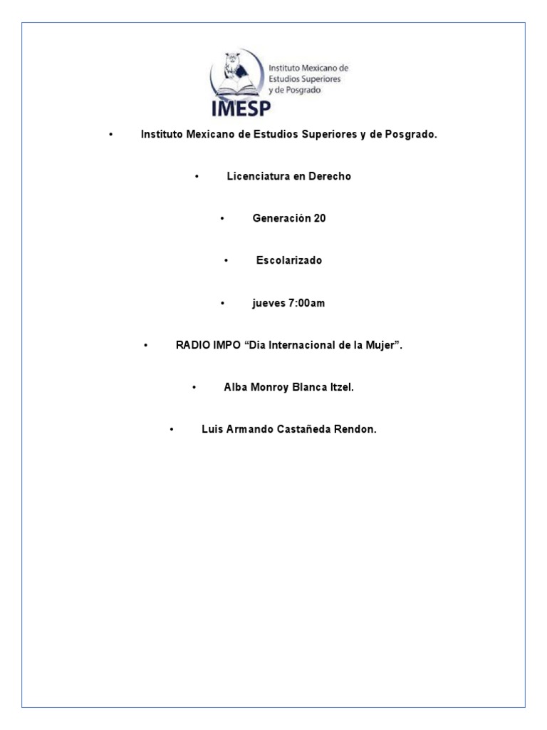 Radio Impo 5 | PDF | Violencia | Derechos de las mujeres