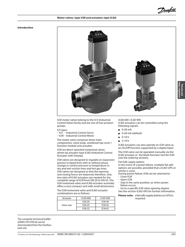 Valvula Icad Danfoss | PDF | Valve | Actuator