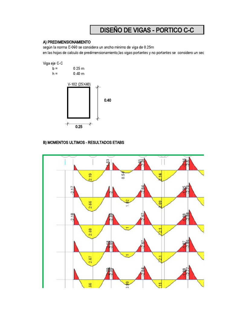 Diseño de Viga - Eje C-C | PDF | Ingeniería de Edificación | Elementos ...