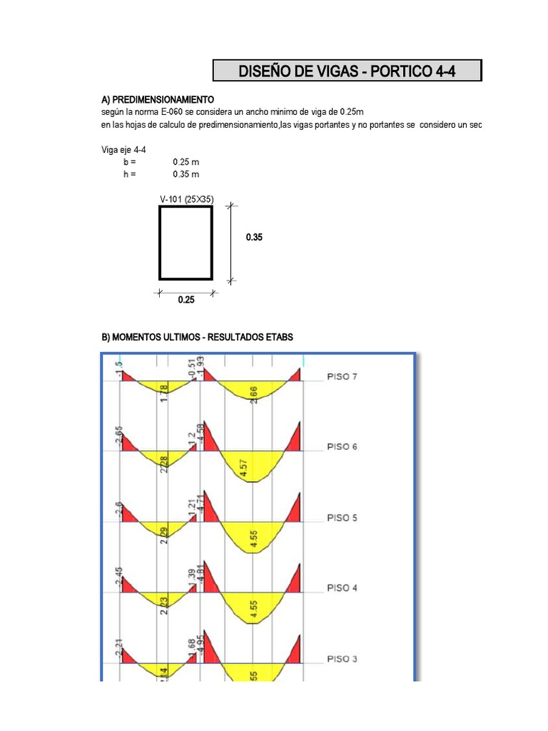 Diseño de Viga - Eje 4 | PDF | Ingeniería estructural | Ingeniería de Edificación