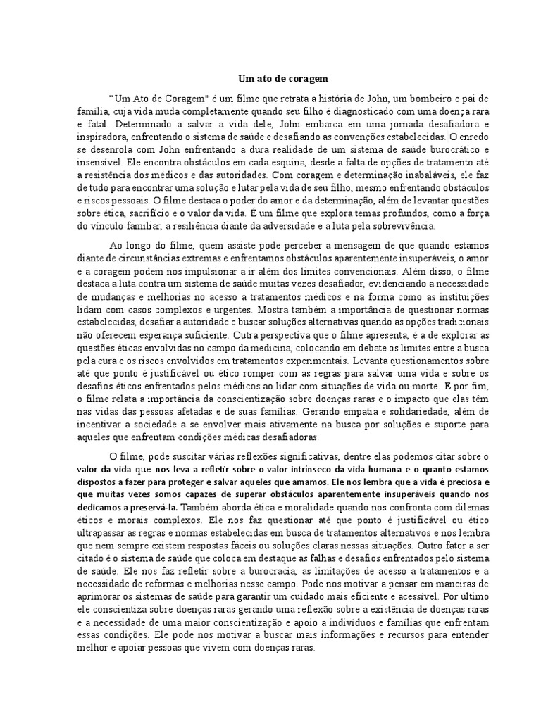 Um Ato de Coragem | PDF | Moralidade | Vida