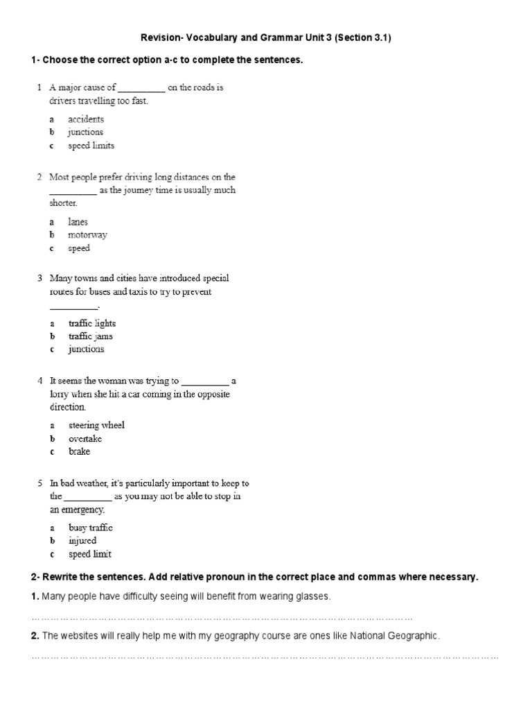 Revision Unit 3 Section Man and Machine | PDF