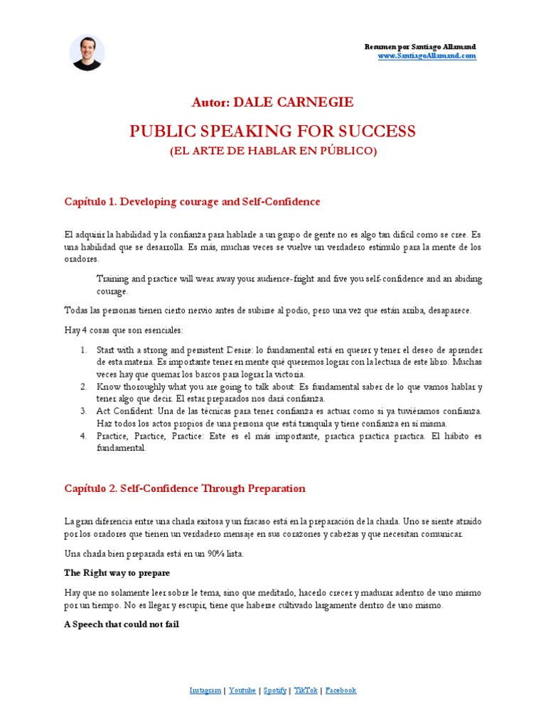 Public Speaking for Success Dale Carnegie | PDF | Hablar en público ...