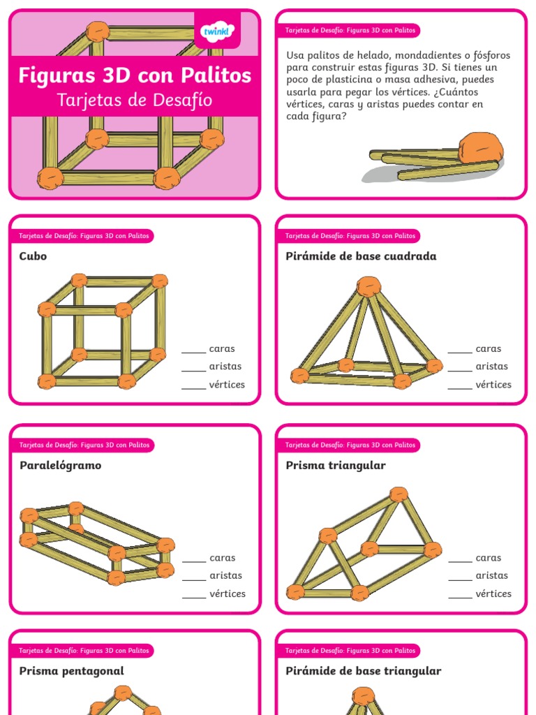 CL M 1690293295 Tarjetas de Desafio Figuras 3d Con Palitos - Ver - 1 | PDF | Formas geométricas ...