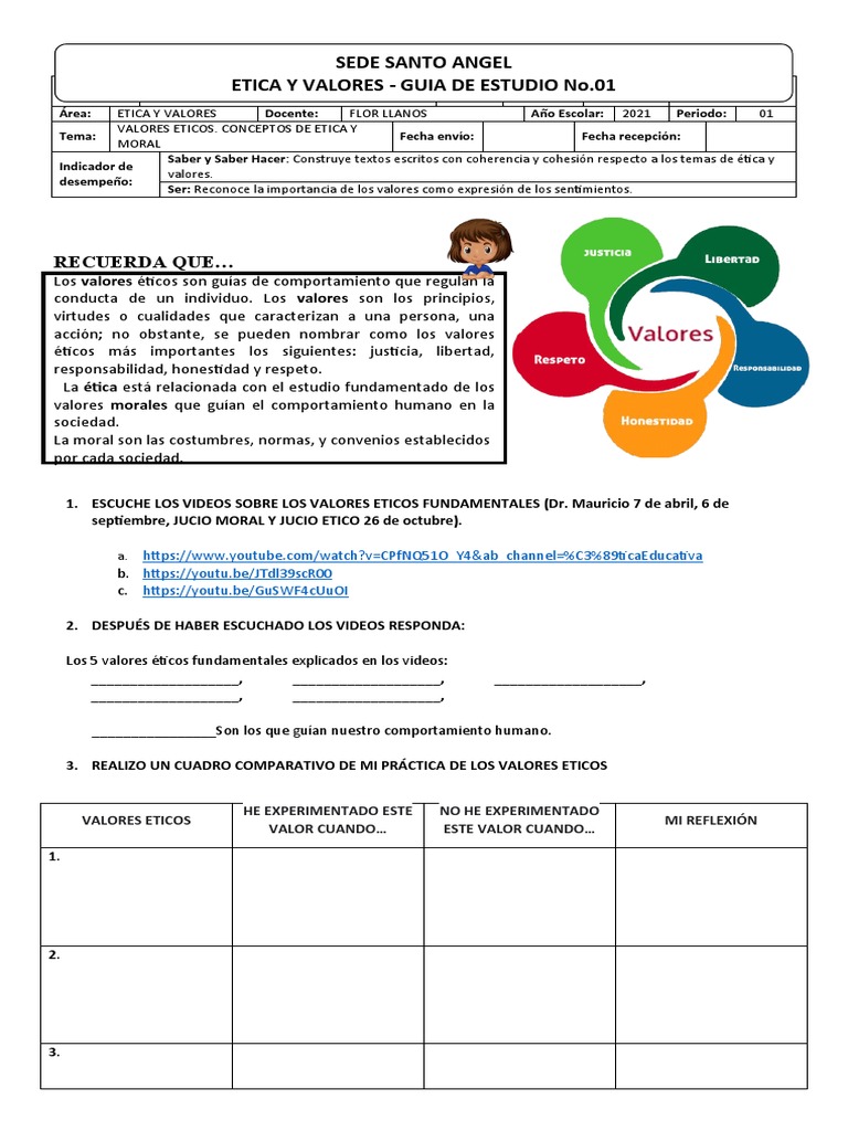1 - Etica y Valores Guia No 01 | PDF | Moralidad