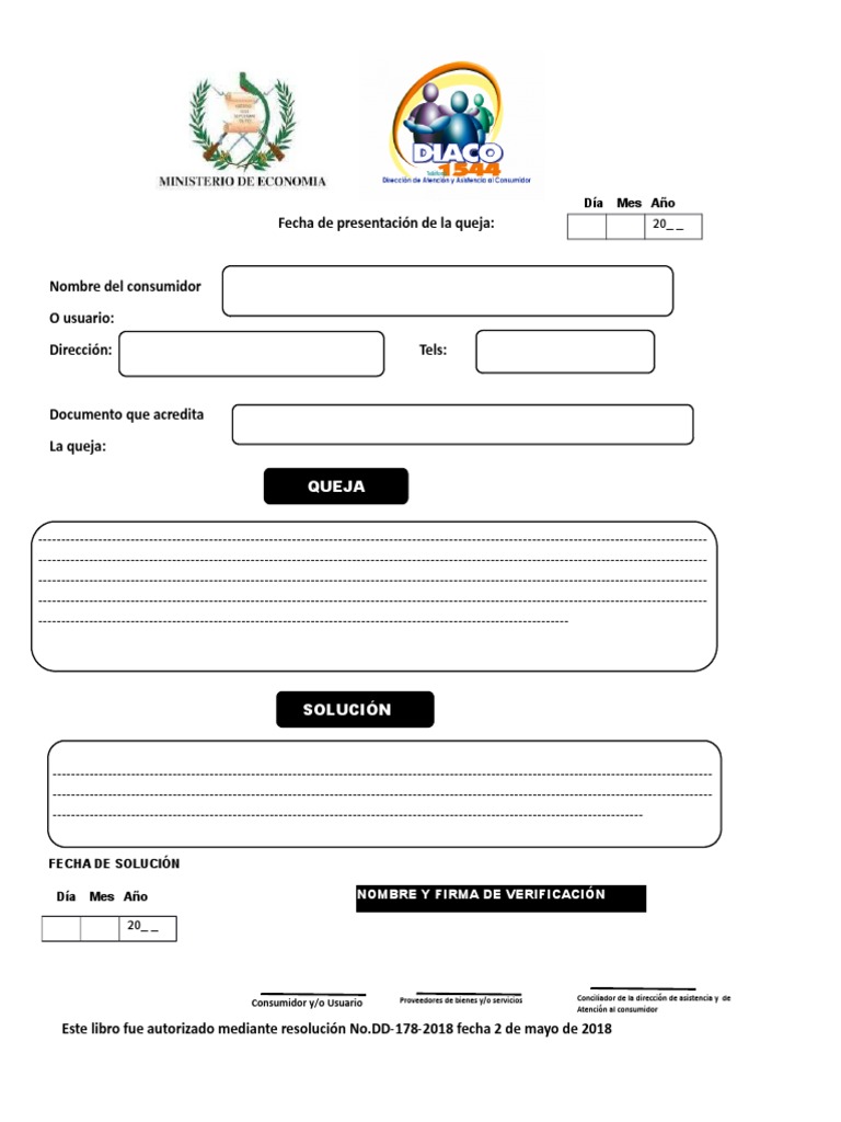 Hoja Del Libro de Quejas | PDF