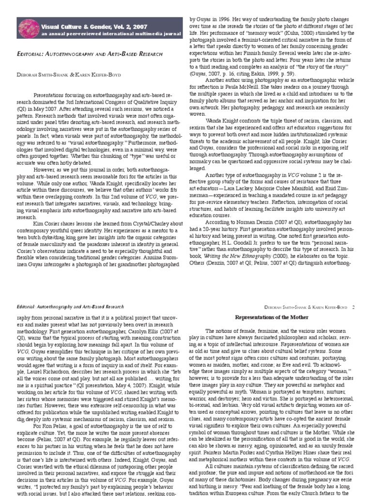 Smith - Keifer (2007) Autoethnography and ABR | PDF | Social Science