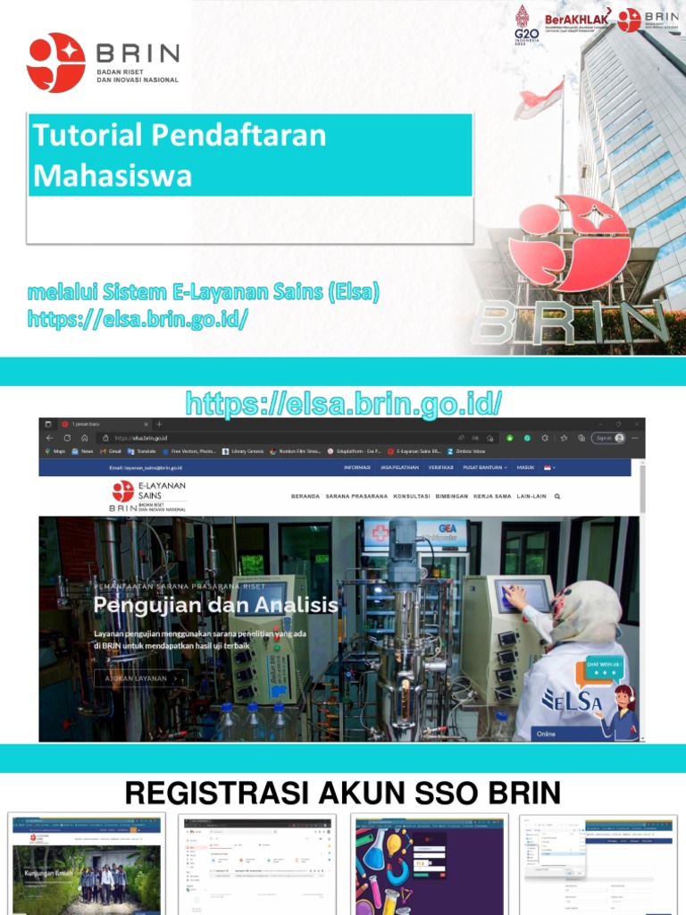 Tutorial Pendaftaran Elsa BRIN-Mahasiswa | PDF