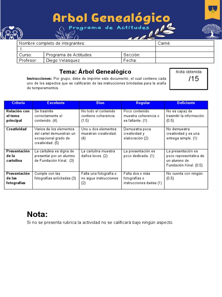 Rubrica Arbol Genealógico | PDF