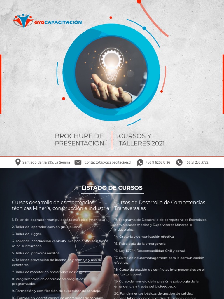 Brochure Cursos GYG Capacitación | PDF | Controlador lógico programable ...