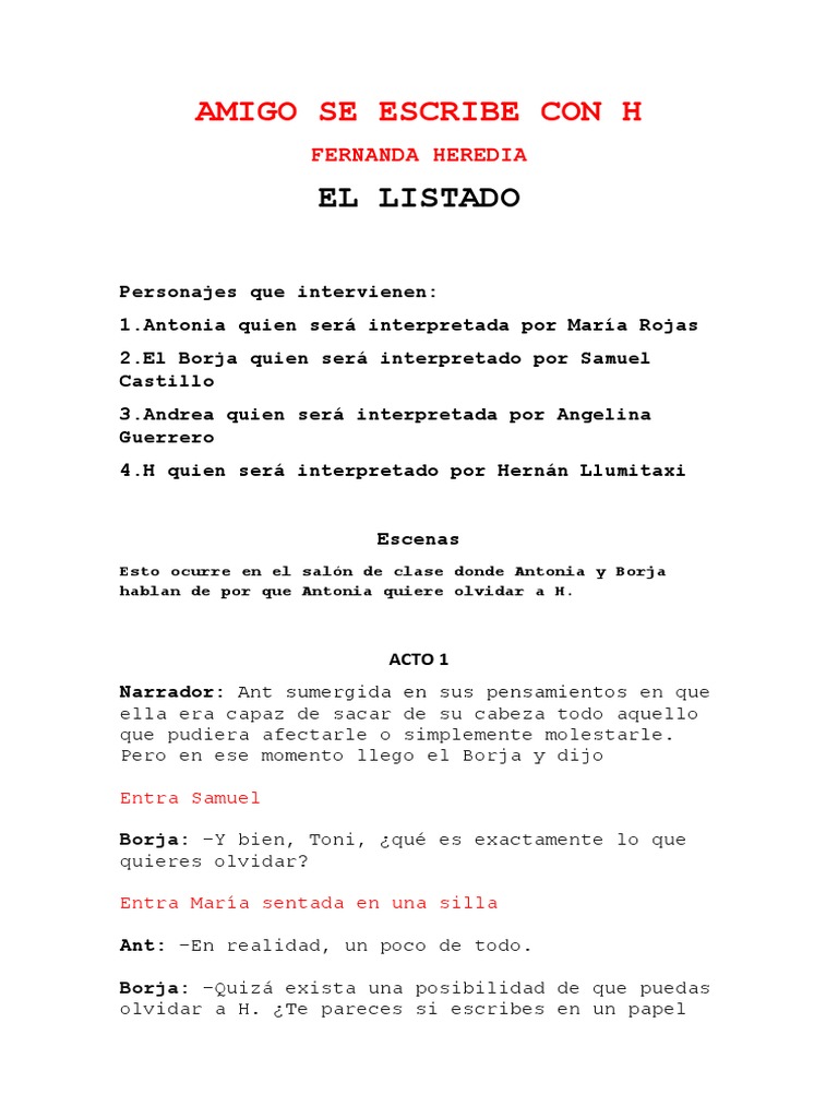 Amigo Se Escribe Con H | PDF