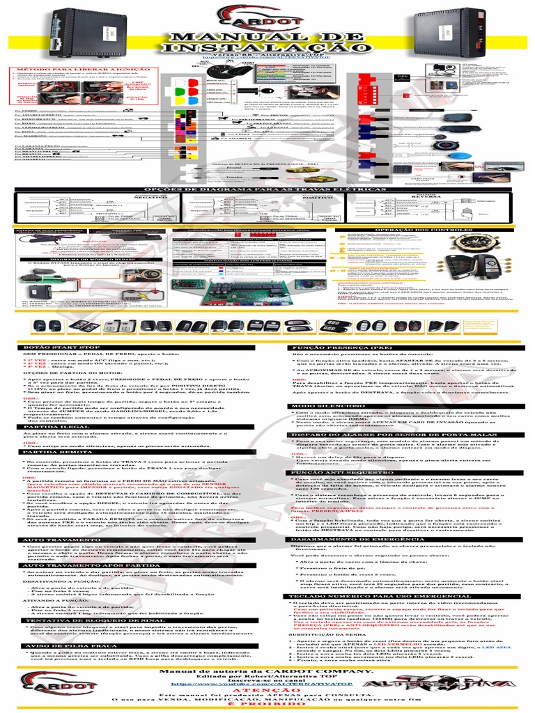 Manual Alarme CARDOT 2022 (Módulo Completo) - by Alternativa TOP | PDF