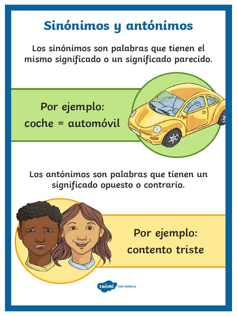 Poster A4 Sinonimos y Antonimos | PDF