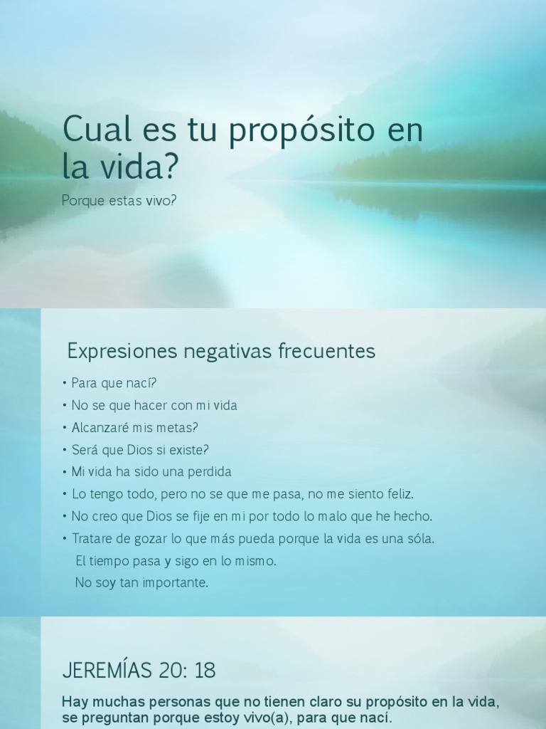 ¿Cuál es tu propósito en la vida? | PDF | Dios