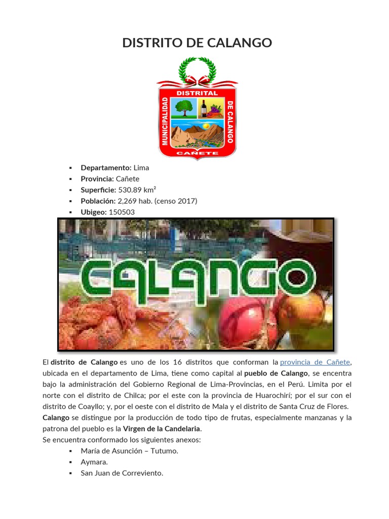 Distrito de Calango | PDF