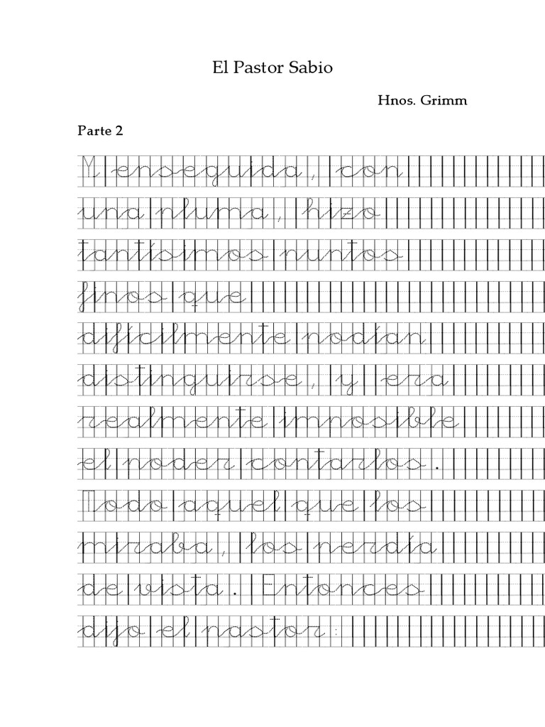 Cuento Caligrafico El Pastor Sabio 2 | PDF