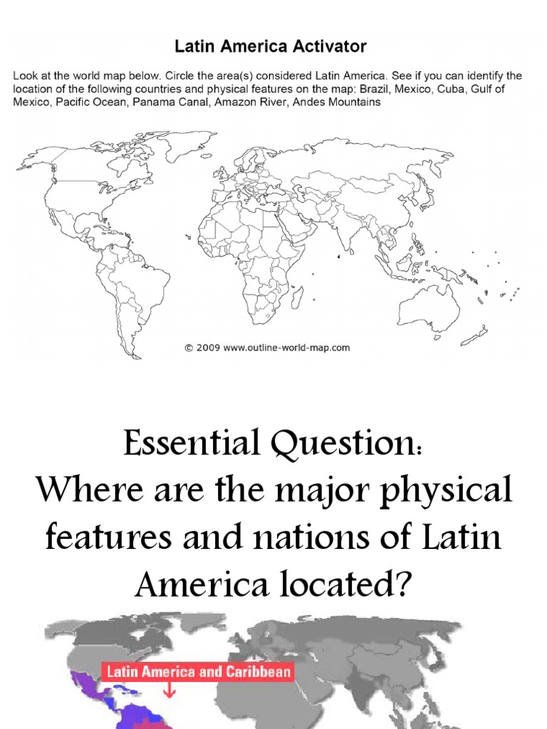 Major Physical Features of Latin America | PDF | Andes | Amazon Rainforest