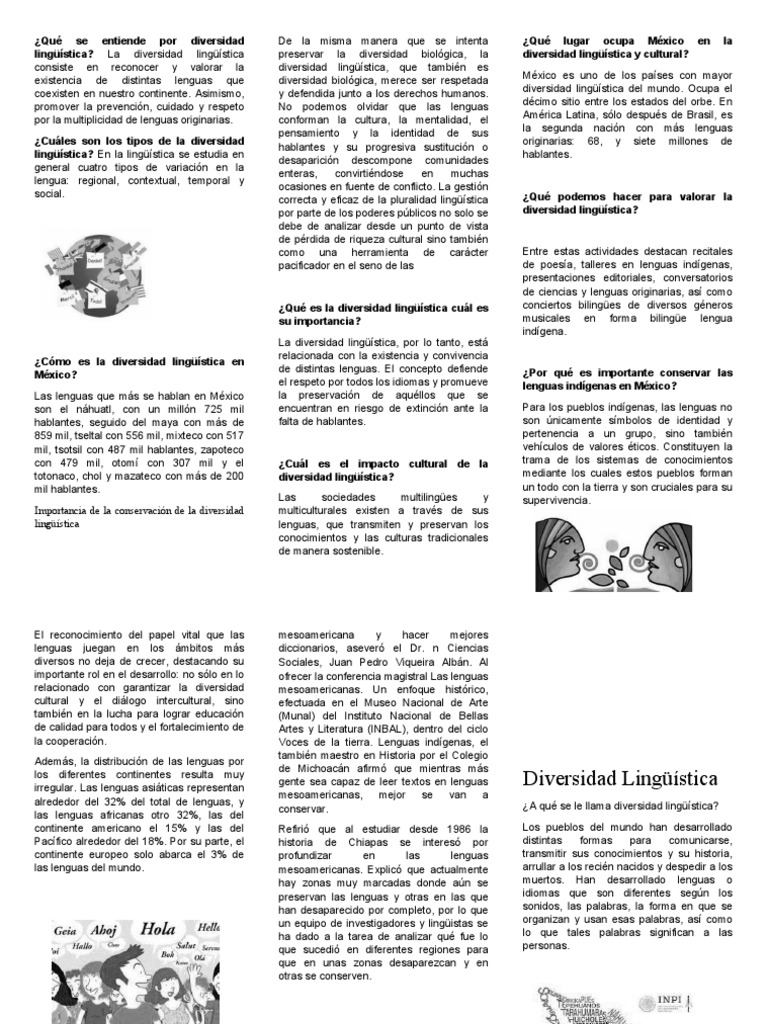 Qué Se Entiende Por Diversidad Lingüística | PDF | Lingüística ...
