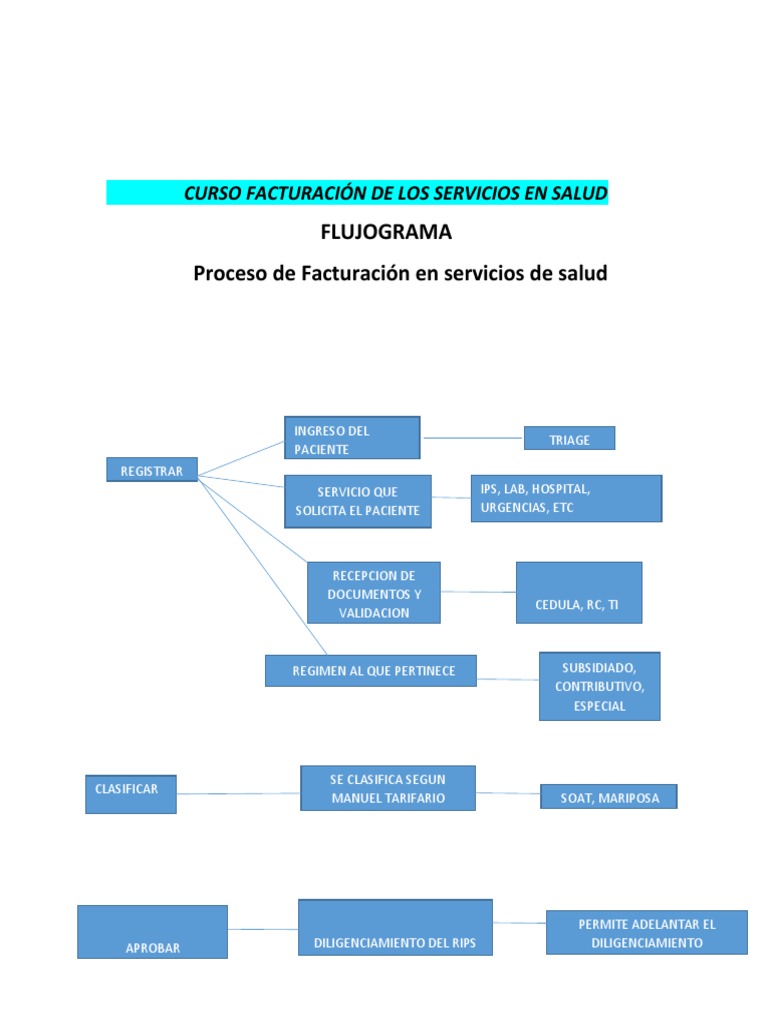 FLUJOGRAMA Proceso de Facturación en Servicios de Salud | PDF