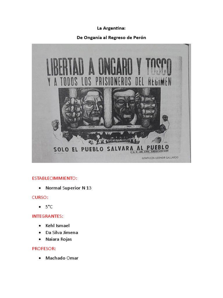 La Dictadura de Juan Carlos de Onganía | PDF | Comunismo | Argentina