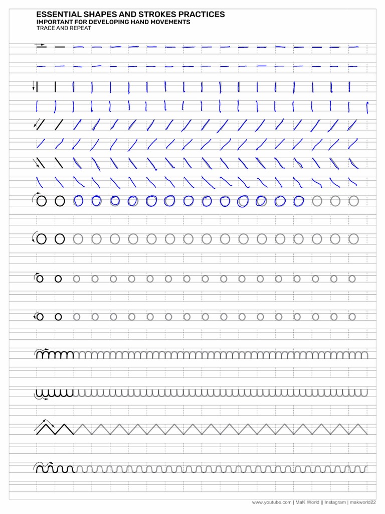 Strokes & Shapes Practices | PDF