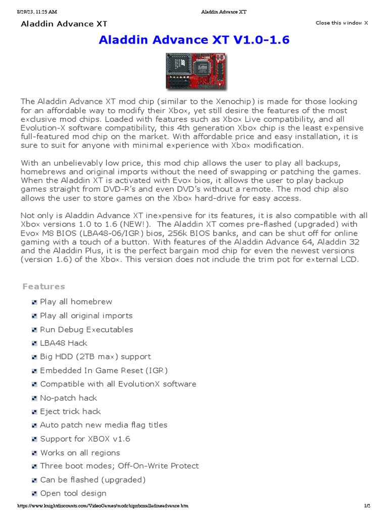 Aladdin Advance XT | Download Free PDF | Bios | Xbox