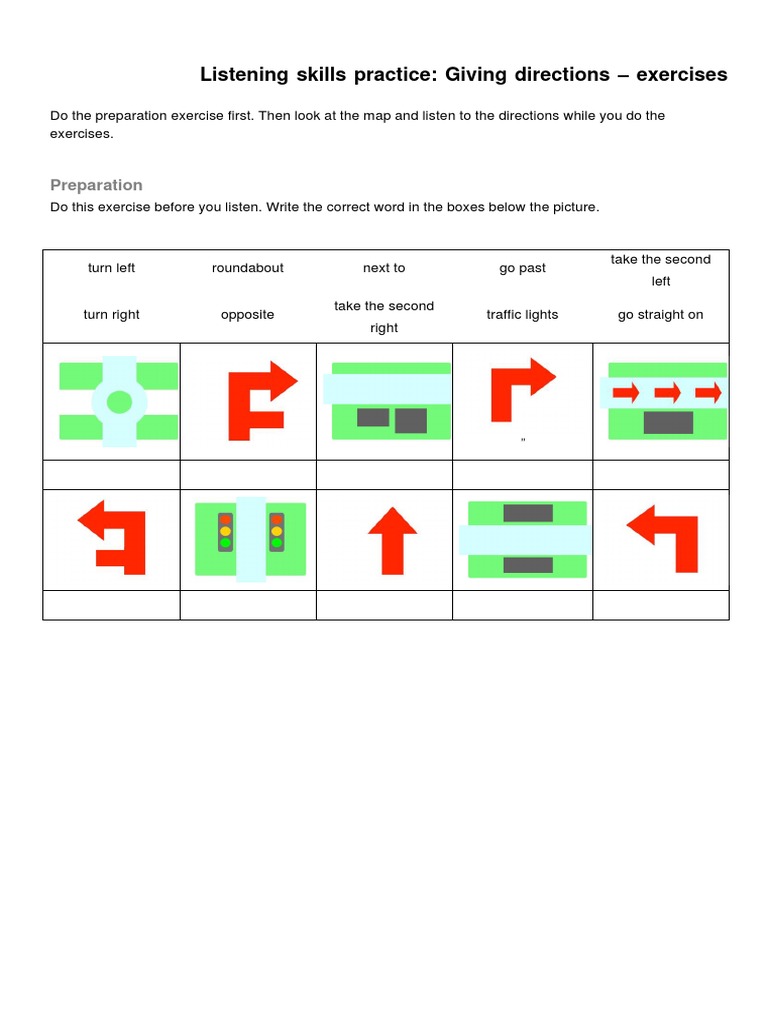 Giving Directions - Exercises | PDF