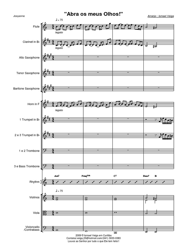 Abra Os Meus Olhoss | PDF | Classical Music | Woodwind Instruments