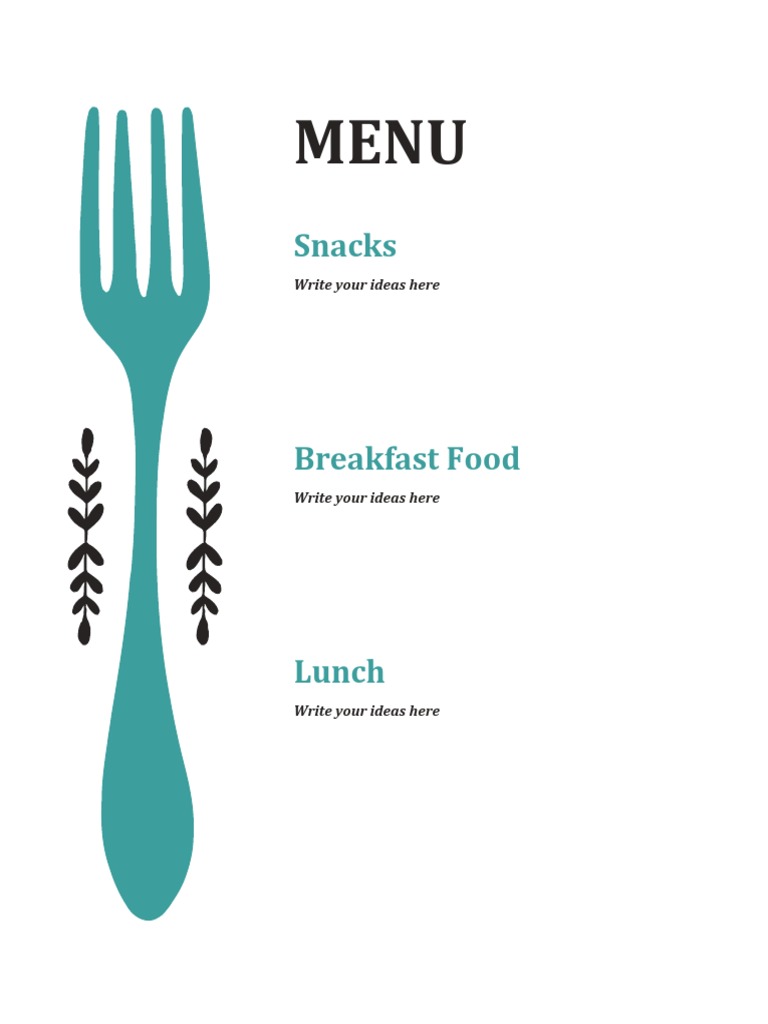 canteen menu template | PDF