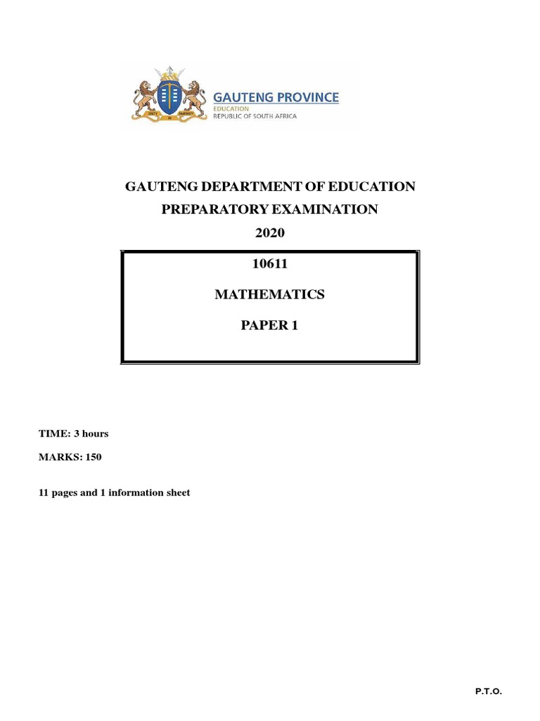 2020 Grade 12 Math Trial Exam Paper 1 GP | PDF | Sequence | Interest