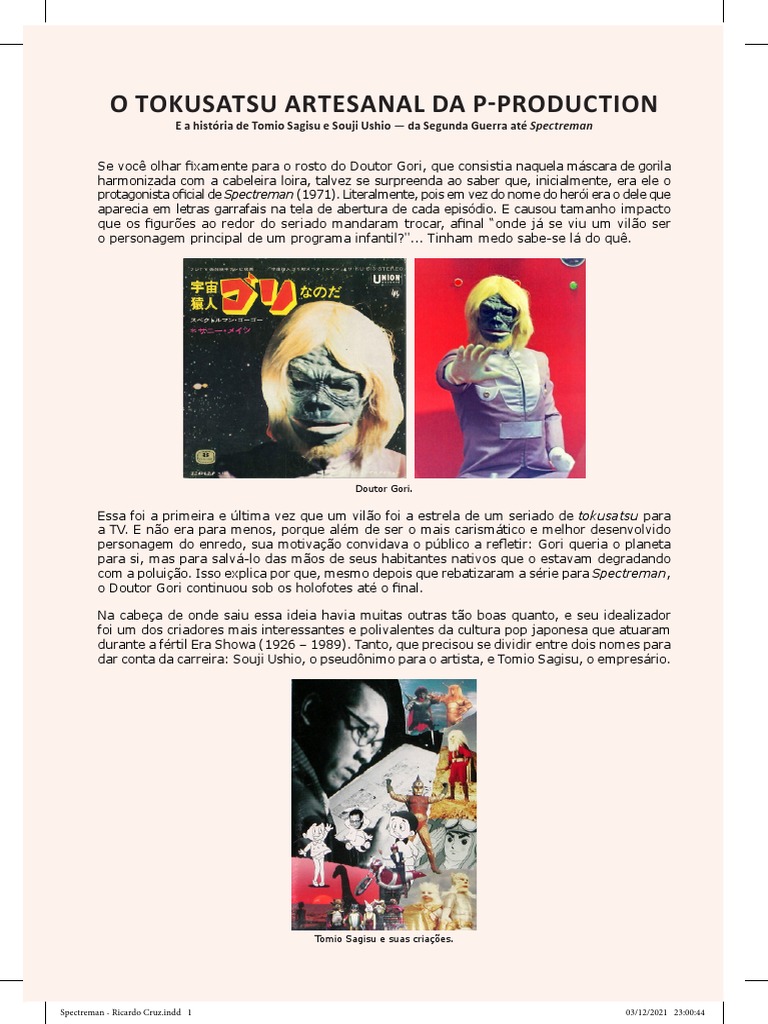 O Tokusatsu Artesanal de Tomio Sagisu | PDF | Mangá | Animes