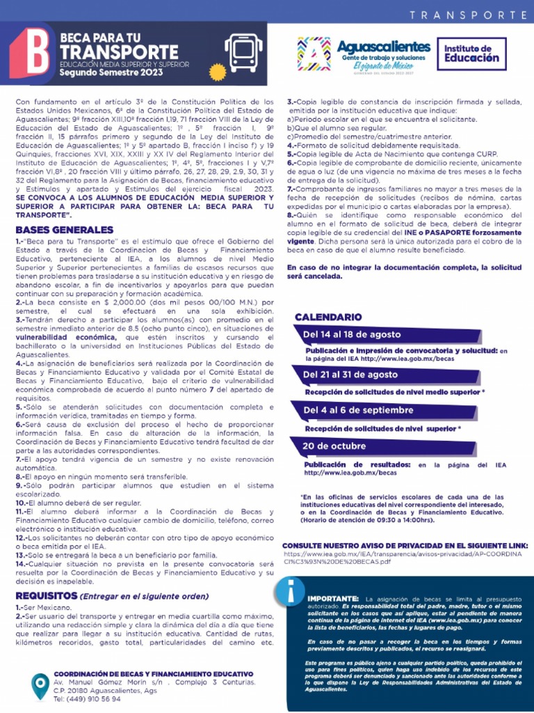 CVT-Beca para Tu Transporte | PDF