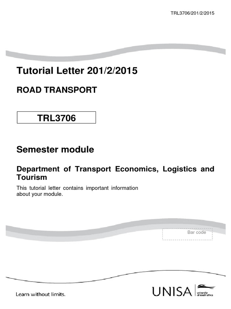 TRL3706 Tutorial Letters 201 | PDF | Transport | Internet Explorer