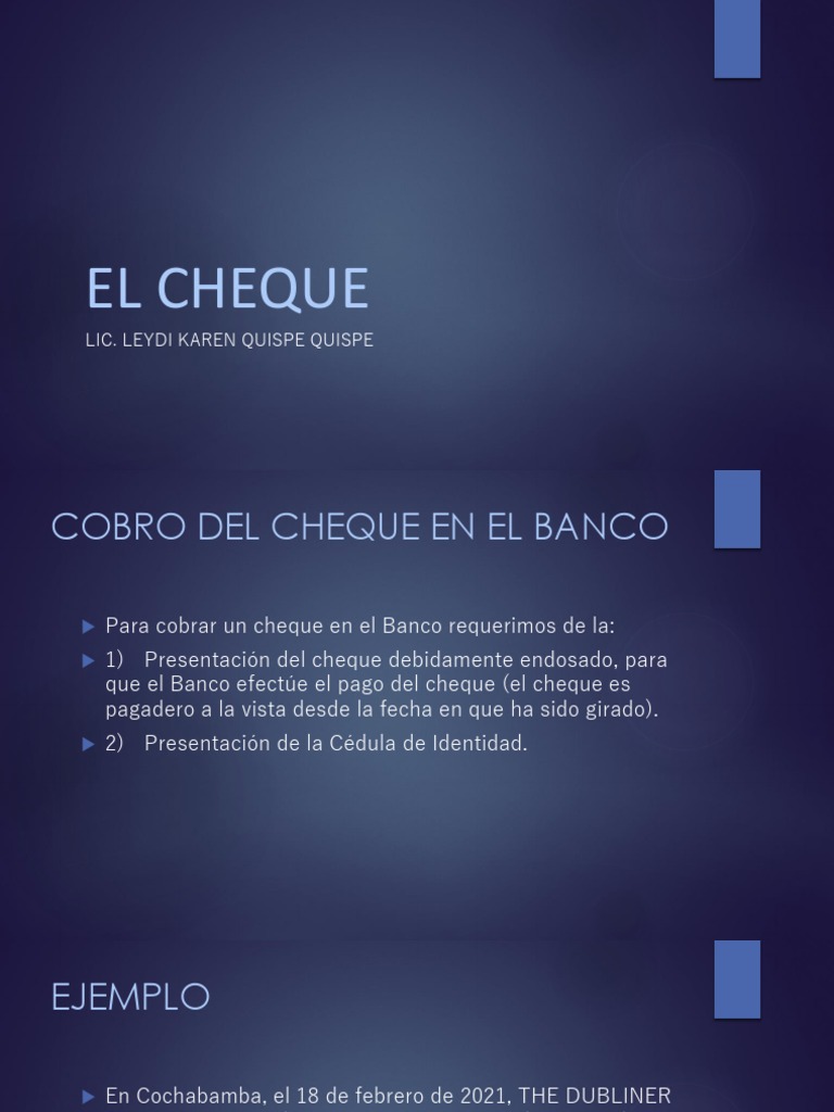 Tema 3 - El Cheque | PDF | Cheque | Bancos